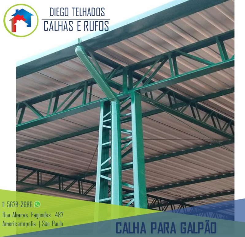 Calha para Galpão - Diego Telhados - Construções e Reformas